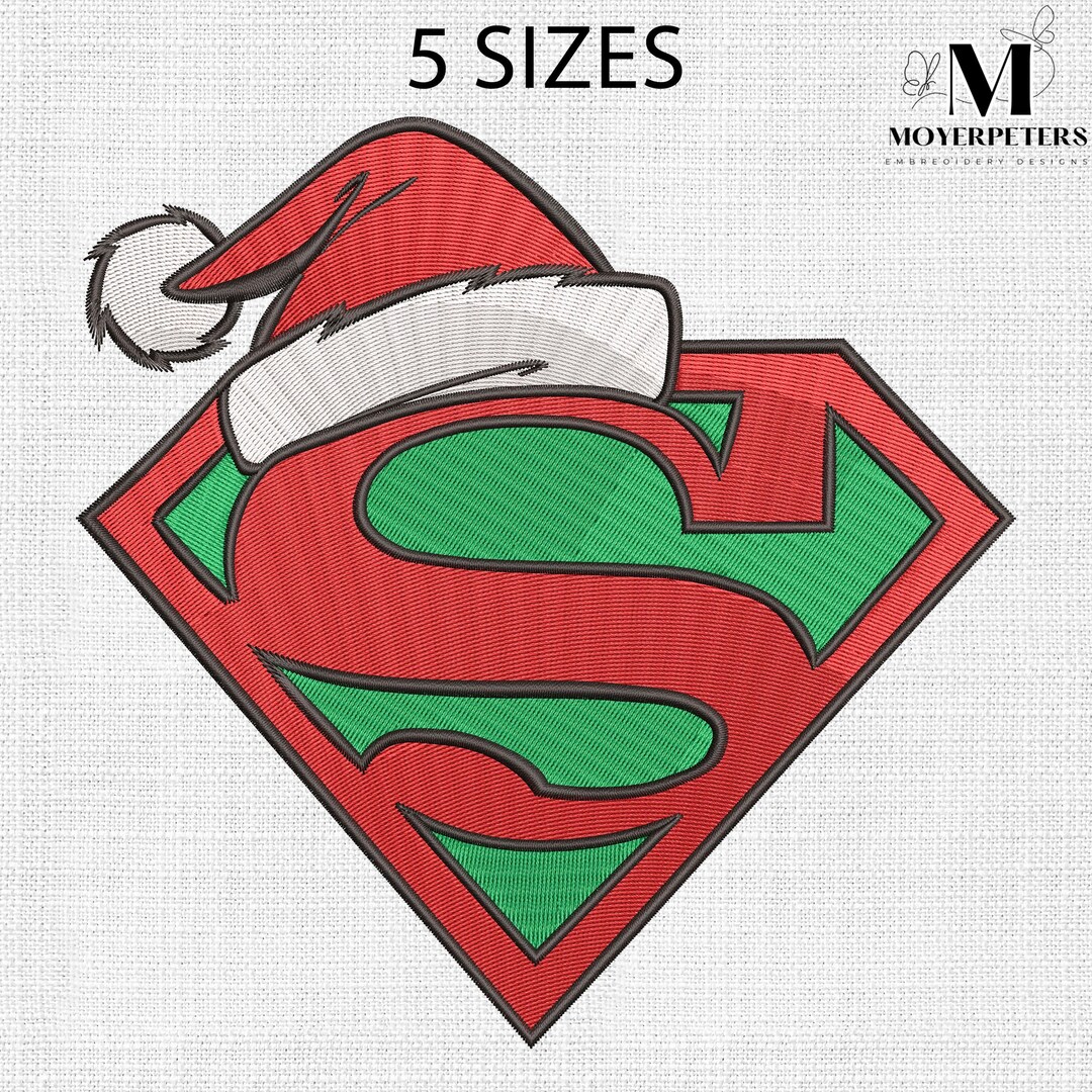Superman Christmas Embroidery Designs, Santa Hat Embroidery Design ...