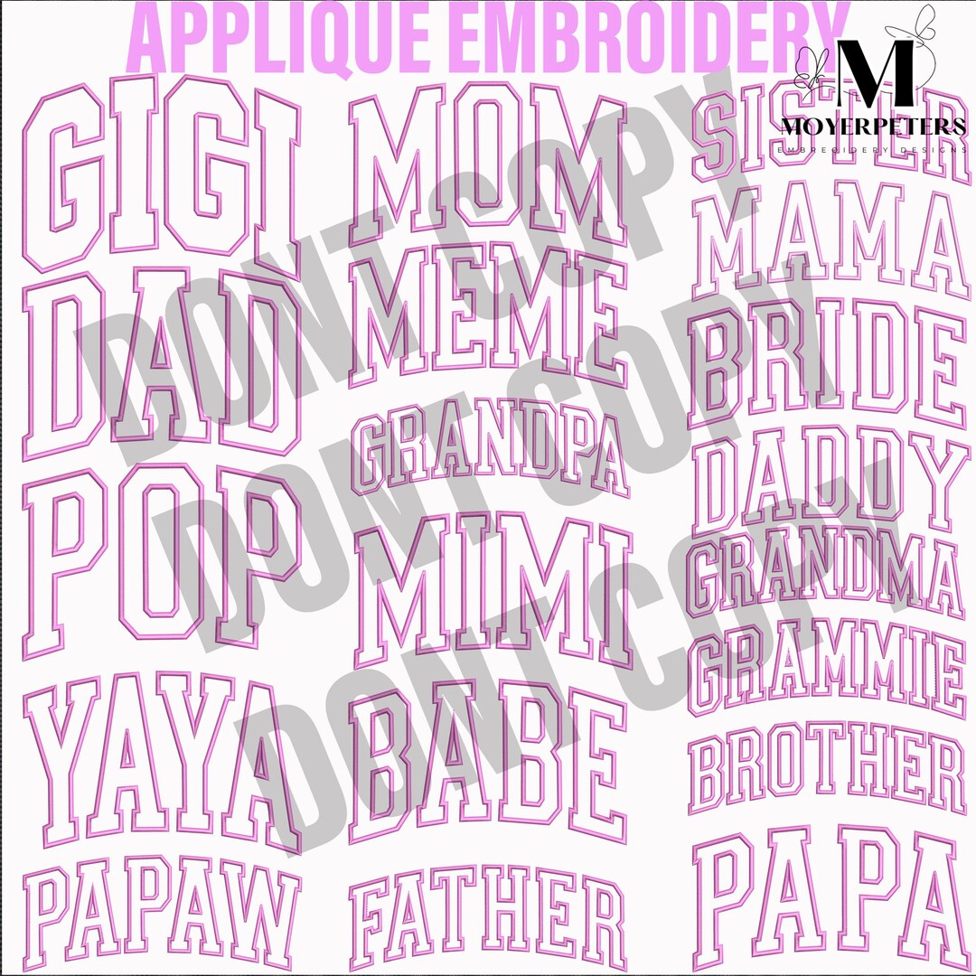 22+ Mama Applique Embroidery Designs, Bundle Mama Varsity Embroidery ...