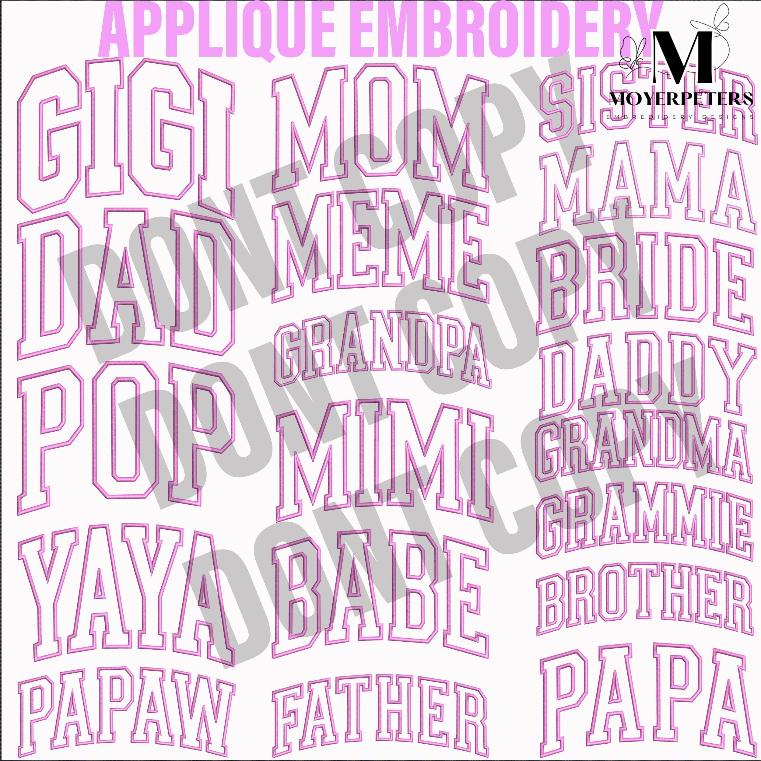 22+ Mama Applique Embroidery Designs, Bundle Mama Varsity Embroidery ...