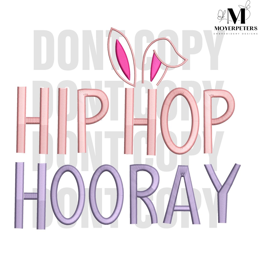 Hip Hop Hooray Embroidery Designs, Easter Rabbit Embroidery Design ...
