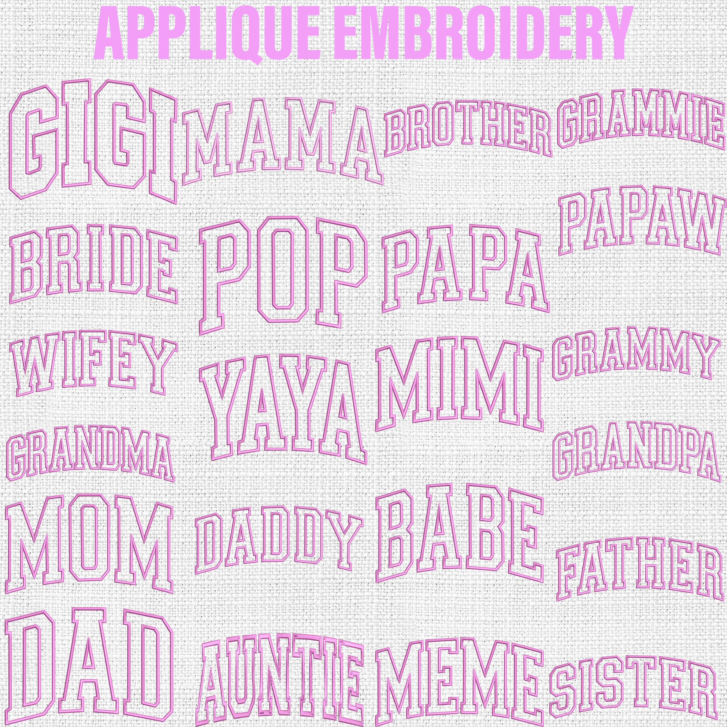 22+ Mama Applique Embroidery Designs, Bundle Mama Varsity Embroidery ...