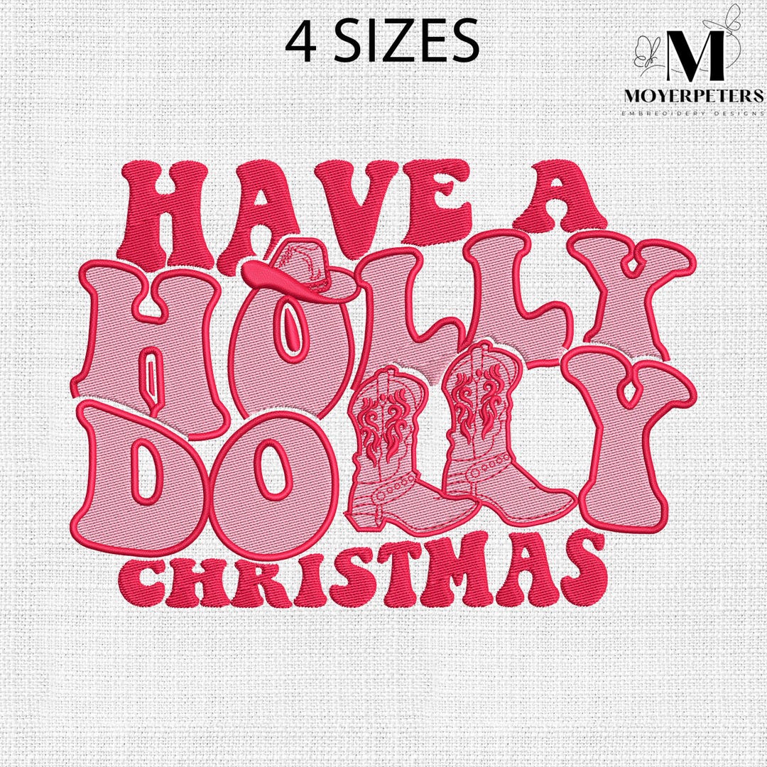 Have a Holly Dolly Christmas Embroidery Designs,western Christmas ...