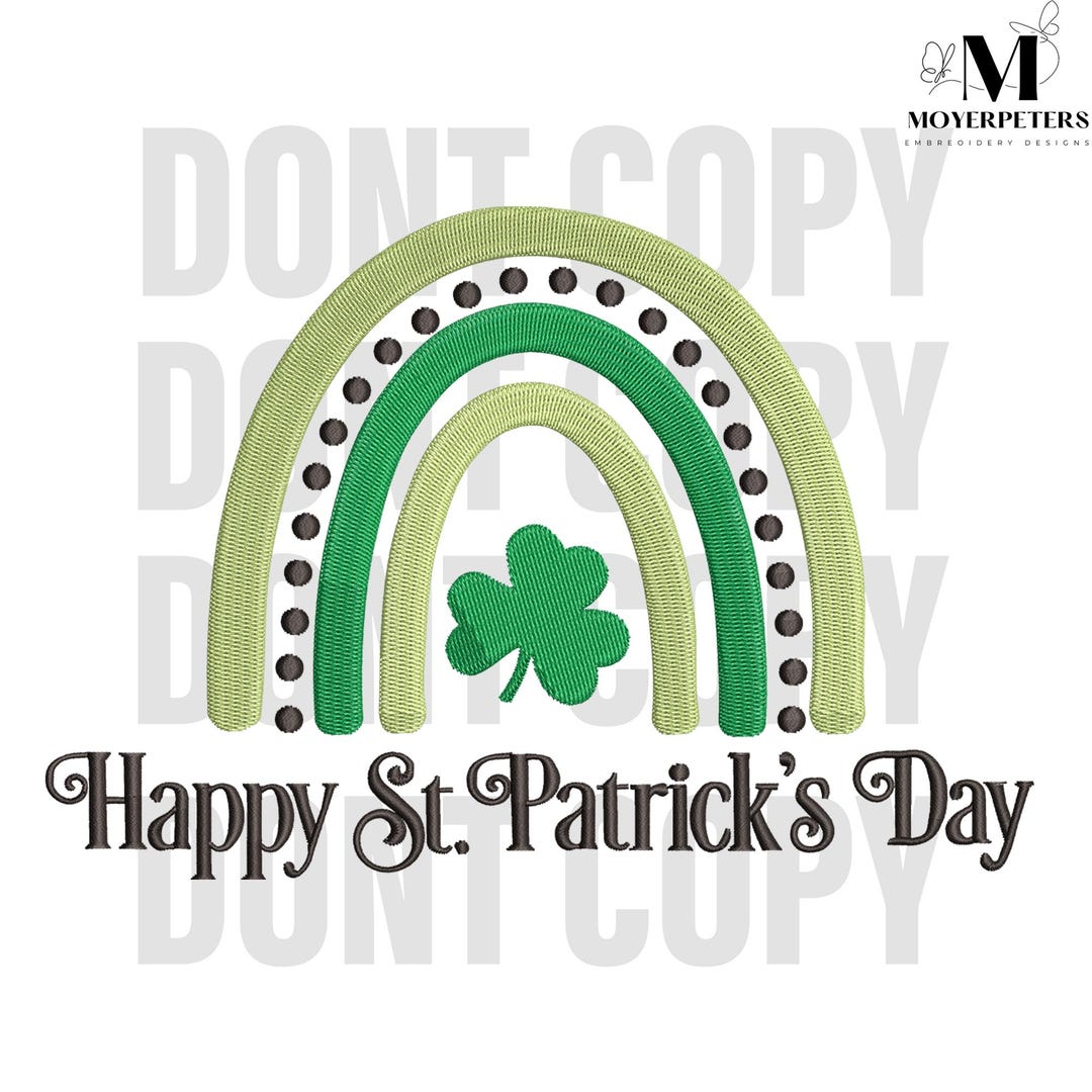 Happy St Patrick's Day Embroidery Designs, Clover Gift Embroidery ...