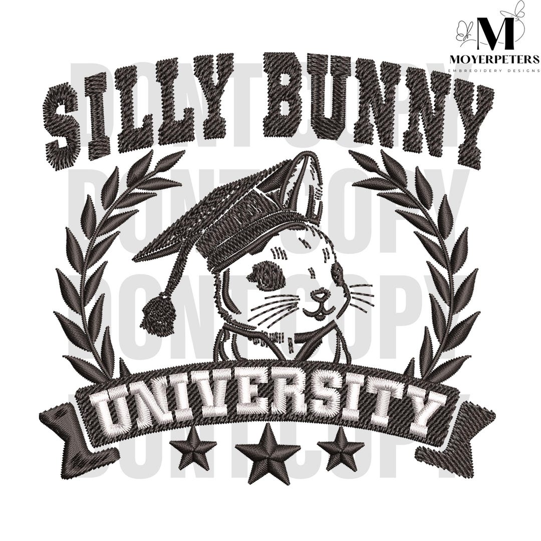 Silly Bunny University Embroidery Designs, Easter University Embroidery ...