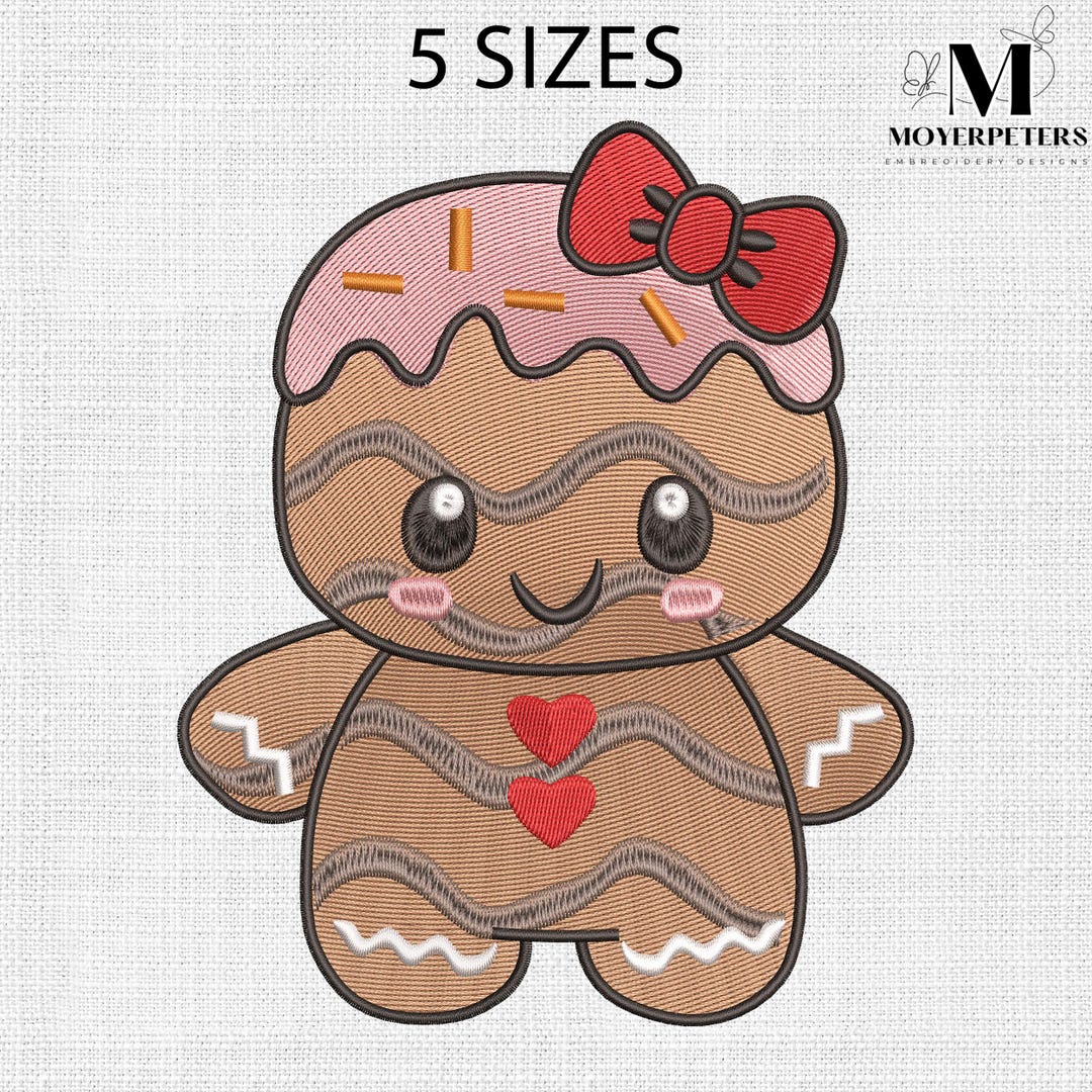 Gingerbread Cookie Embroidery Designs, Gingerbread Christmas Embroidery ...