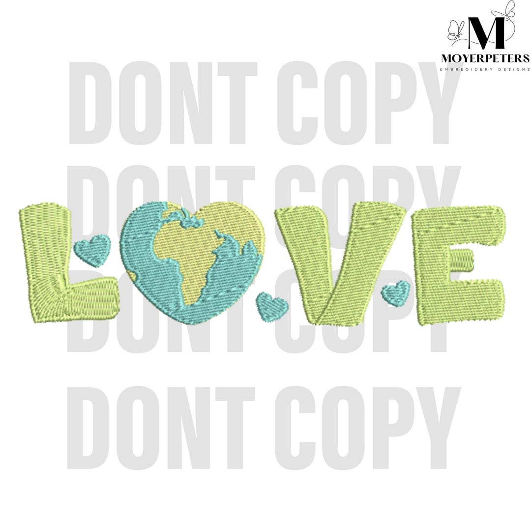 Planet Earth Embroidery Designs, Love Earth Embroidery Design, Earth ...