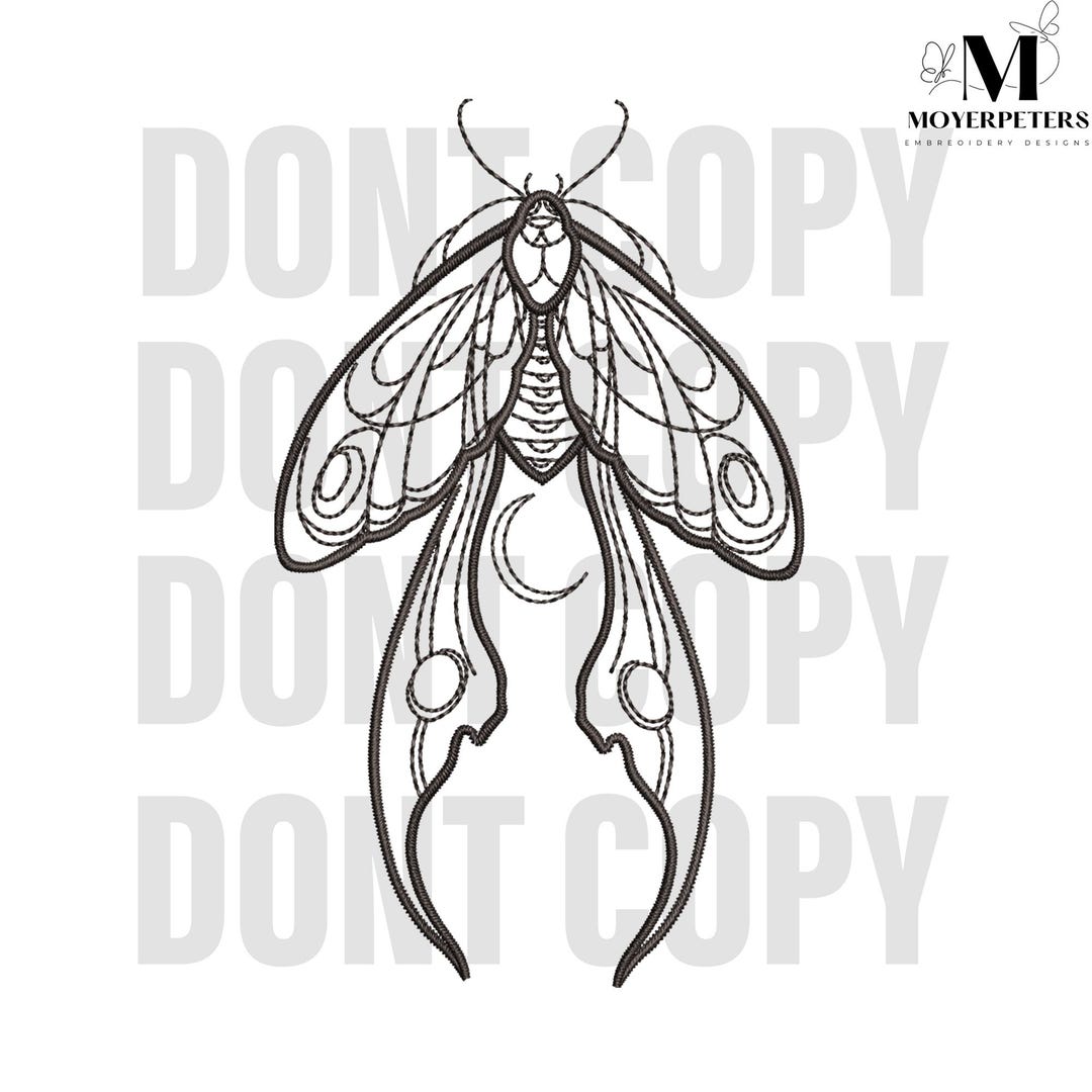 Moth Embroidery Designs, Retro Moth Embroidery Design, Mystery ...