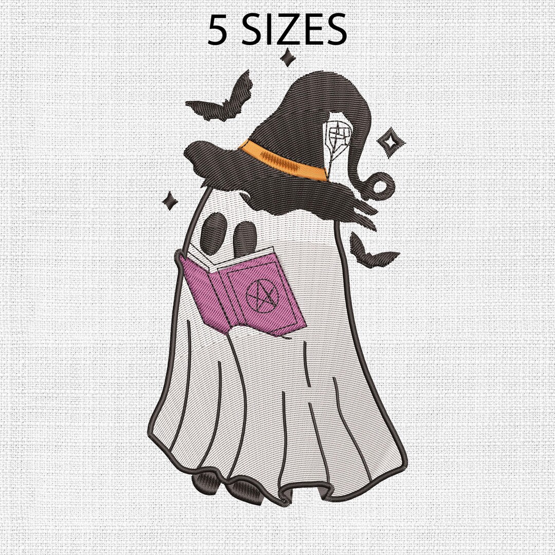 Witch Ghost Machine Embroidery Designs, Halloween Ghost Embroidery ...