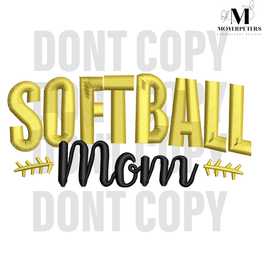 Softball Mom Embroidery Designs, Sports Mama Embroidery Design, Mother ...