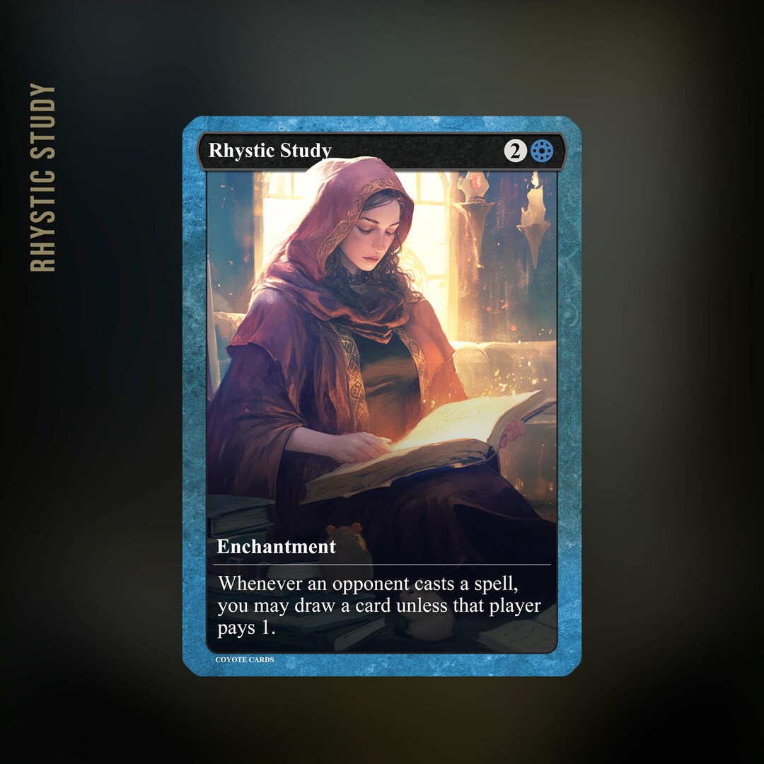 Rhystic Study Proxy / Custom Proxies / Commander Cards // EDH/CEDH - Etsy