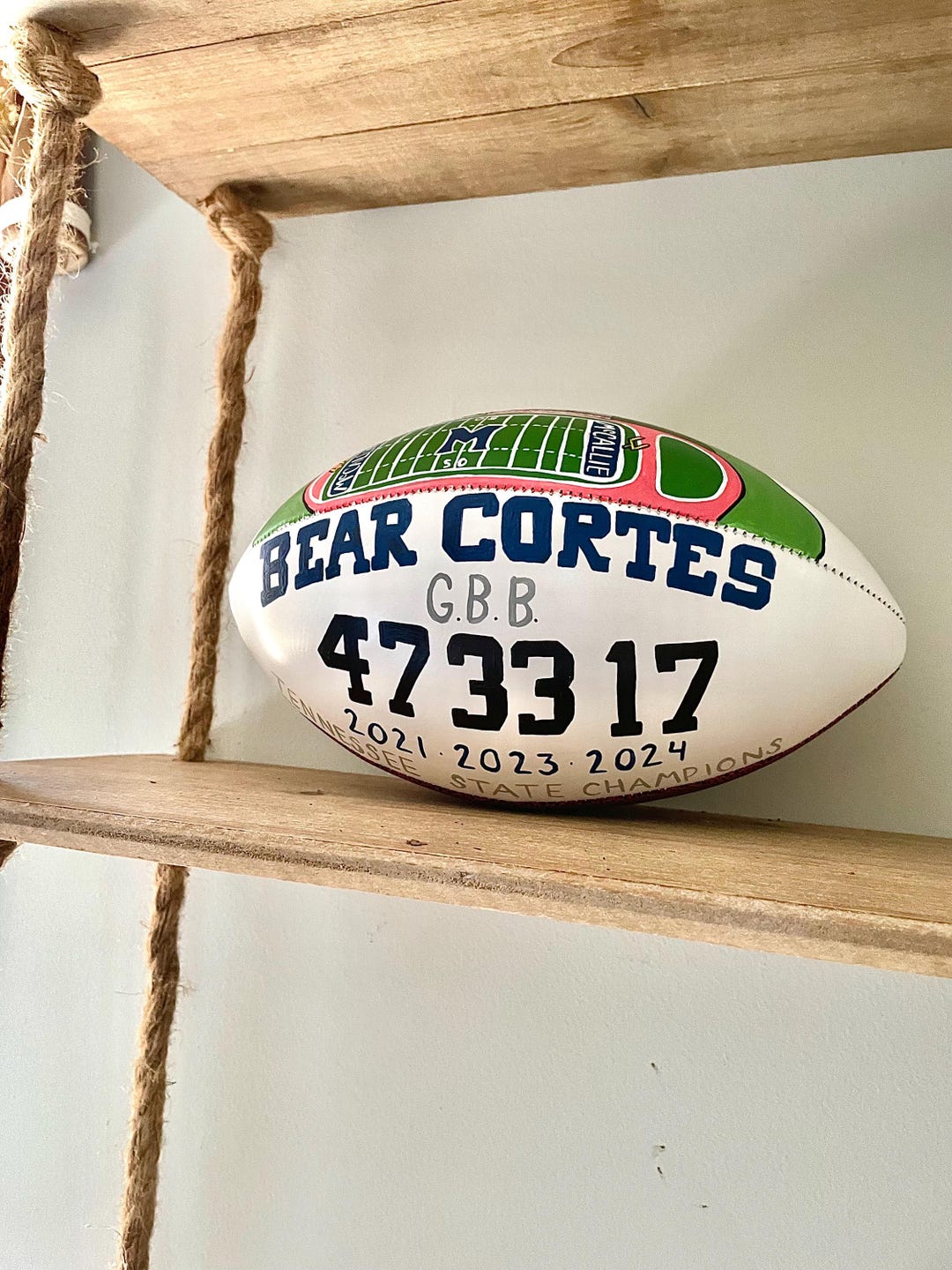 Custom Hand Painted Football, Personalized Football Gift, Hand Made ...