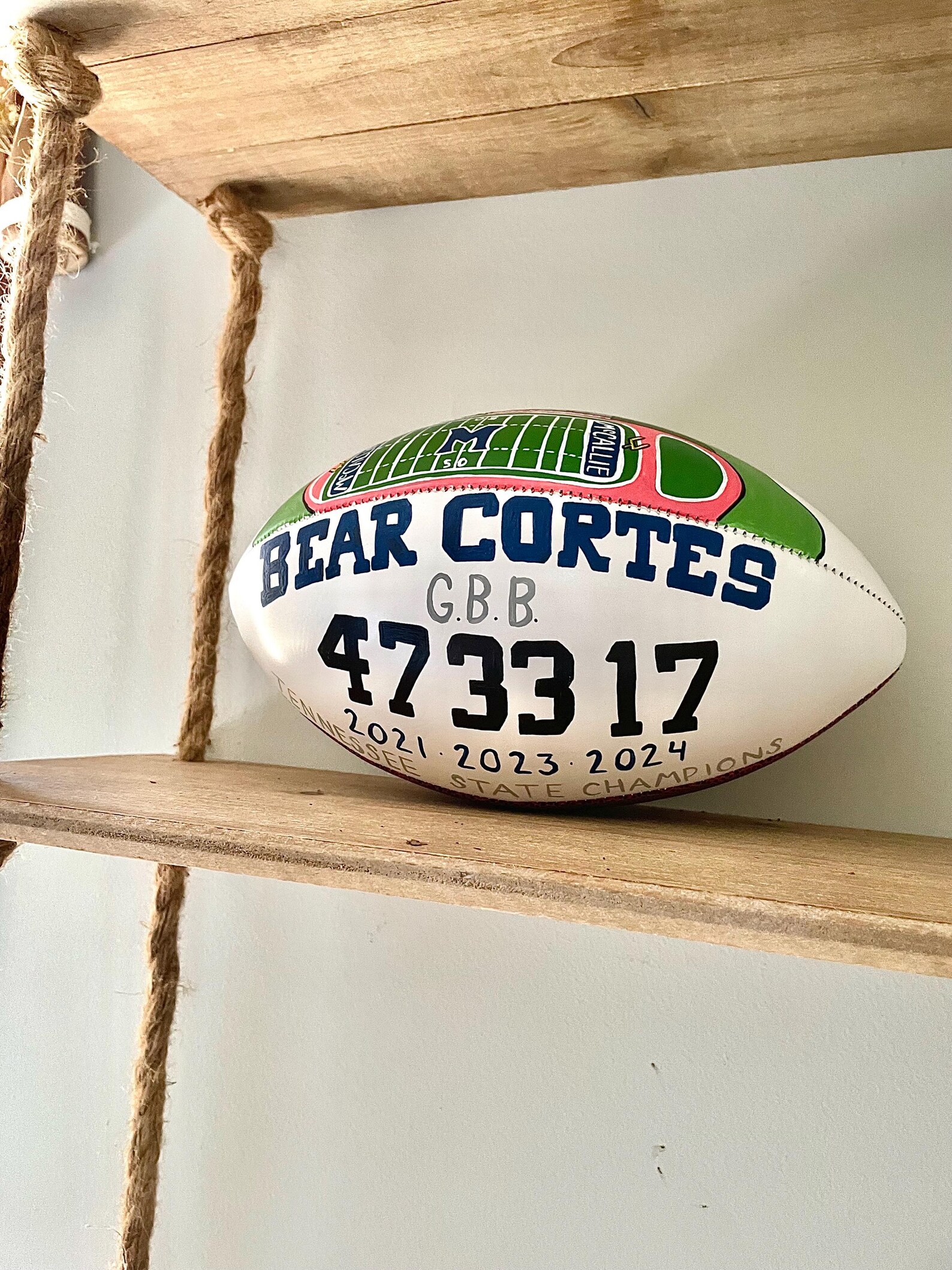 Custom Hand Painted Football, Personalized Football Gift, Hand Made ...