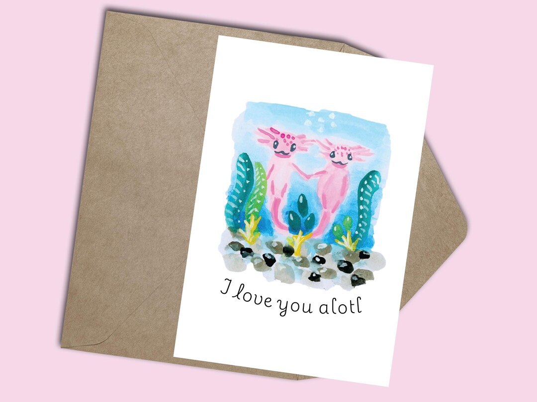 Printable Axolotl Card, Downloadable Mother's Day Card, Funny Card ...
