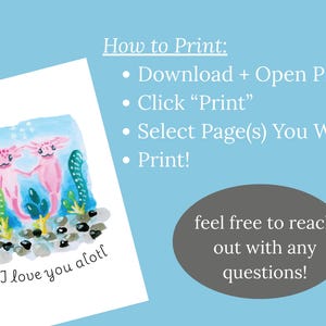 Printable Axolotl Card, Downloadable Mother's Day Card, Funny Card ...