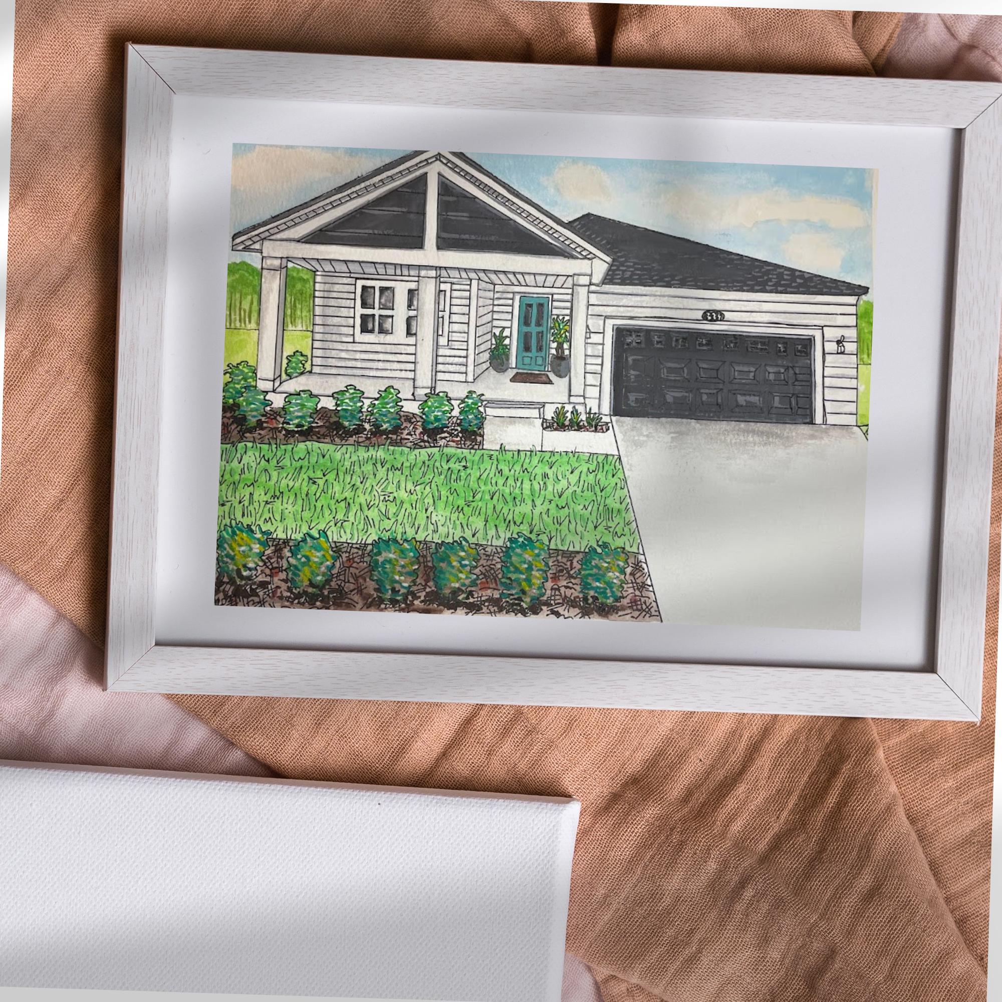Custom Handpainted House Painting, Home Portrait, Custom Home Painting ...