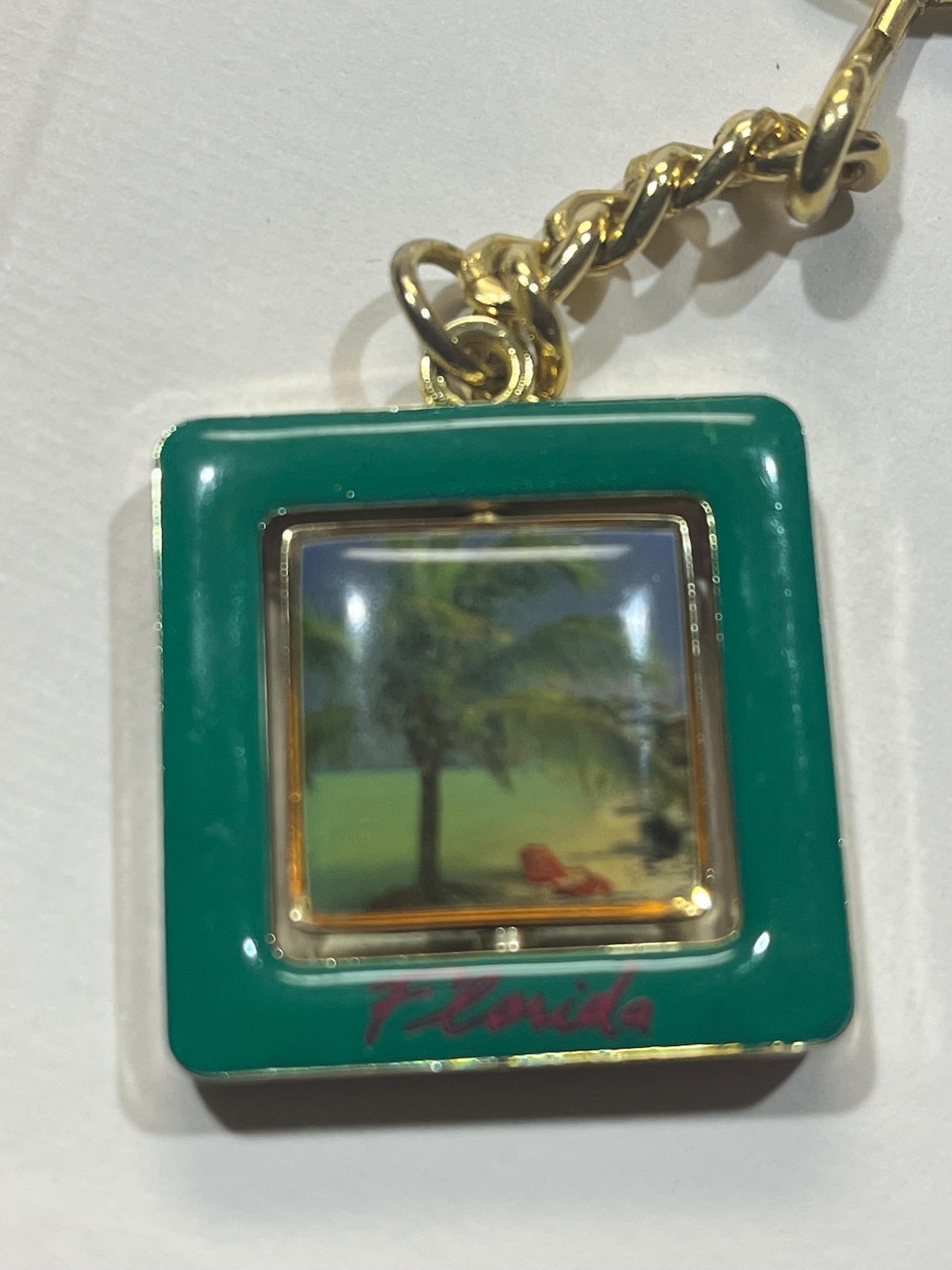 Vintage Florida Keychain One Side Border, the Other Side Green. the ...