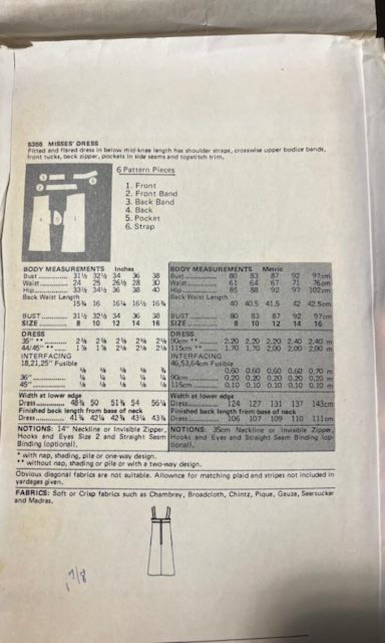 Butterick 1970s Pattern No. 5355 Dress Pattern Size 10 Previously Loved ...