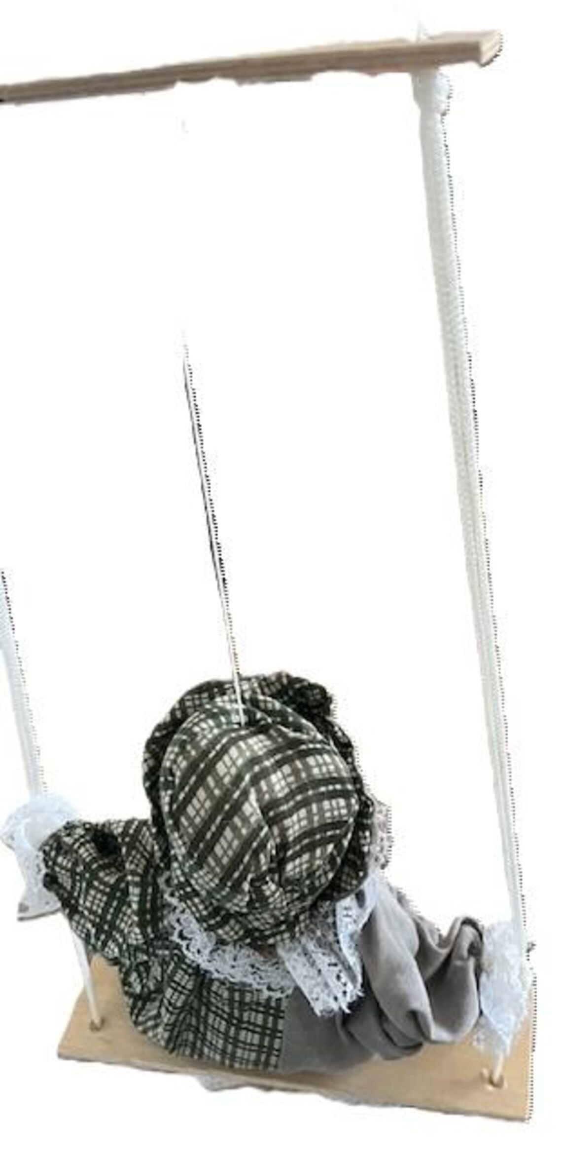 Vintage Puppet Marionette Porcelain and Cloth Clown on Wood Swing - Etsy