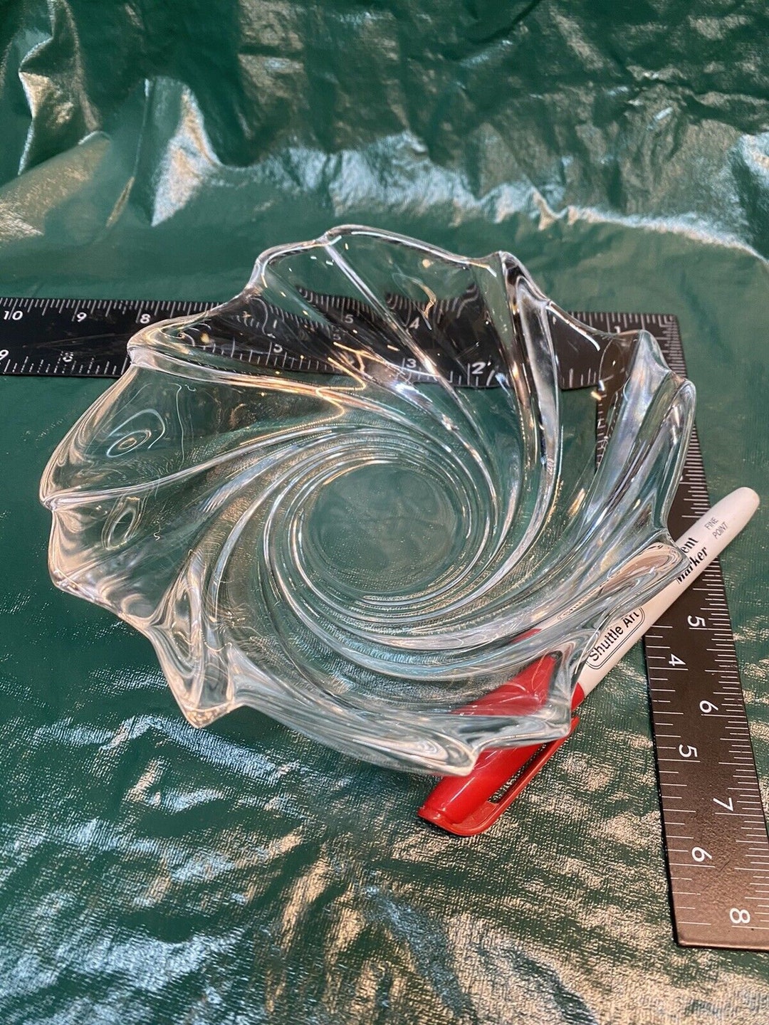 Claire Burke Swirl Candy Bowl 24% Lead Crystal Made in France Vintage ...