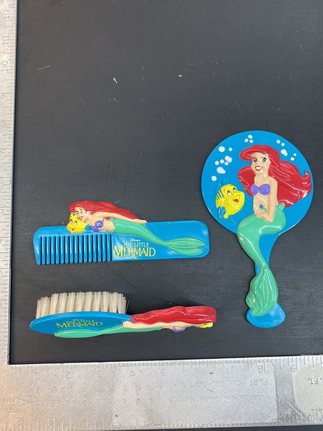 Disney the Little Mermaid Kid Care Ariel Travel Set Brush Comb Mirror ...