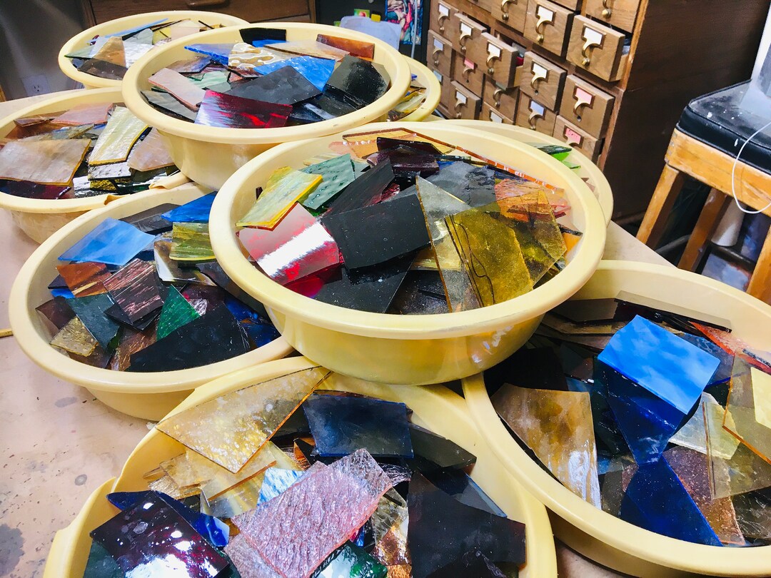 BIG 10 Lbs Box TRANSPARENT Colored Scrap Glass. - Etsy