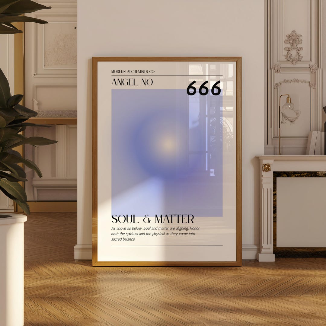 Angel Number 666 Print • Angel Numbers Print • Aura Energy Poster ...