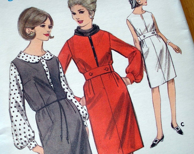 1963 Vintage Sewing Pattern - DRESS or JUMPER and BLOUSE - Size 14 ...