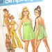 1969 Vintage Sewing Pattern, MOD Baby Doll Bathing Suit, Bra Top and ...