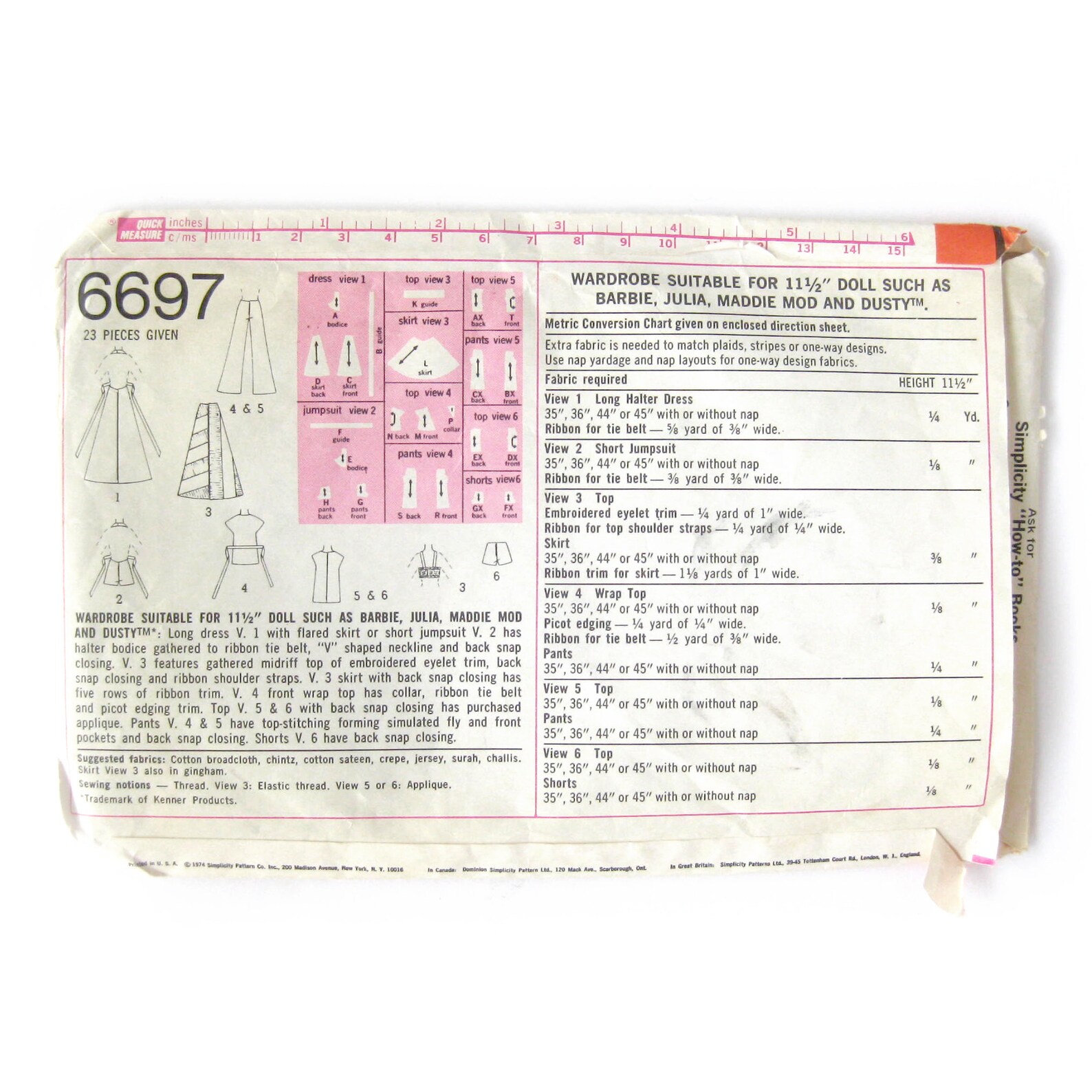 Vintage Sewing Pattern Wardrobe for 11 1/2 Fashion - Etsy