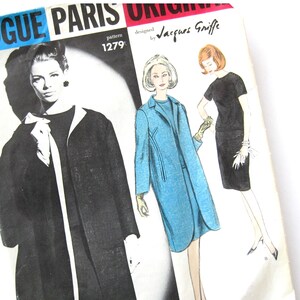1960s Vintage Vogue Designer Sewing Pattern / Jacques Griffe / Vogue ...