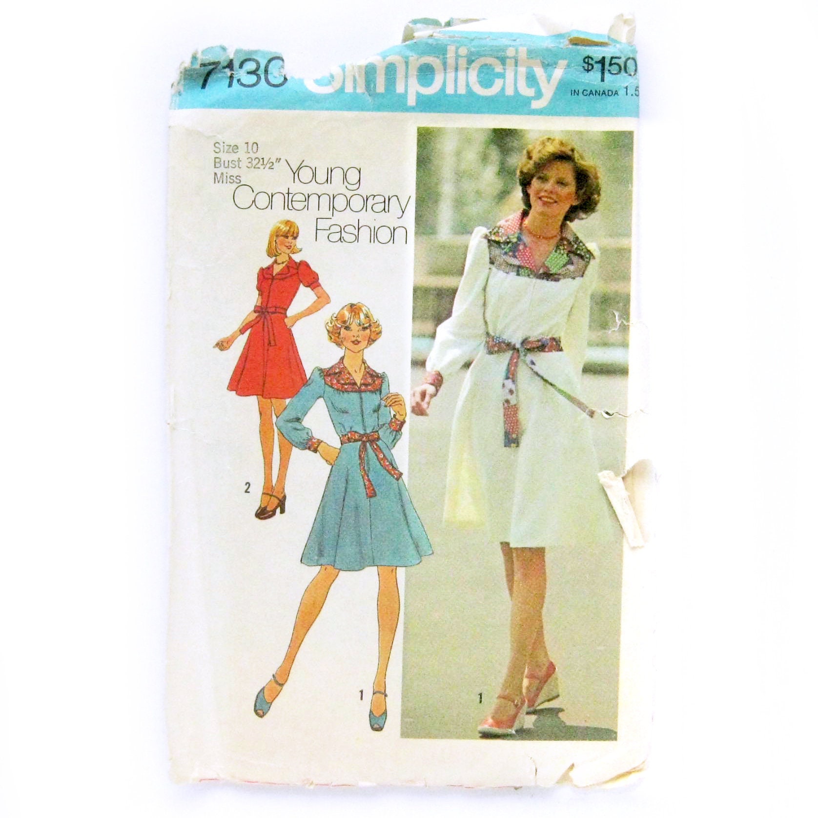 Vintage Dress Pattern Simplicity 7130 Flared Skirt Puff - Etsy