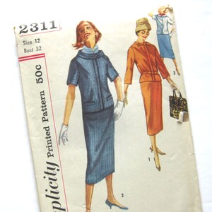 Dress Pattern, Simplicity 2311 Sewing Pattern, Two-piece Dress ...