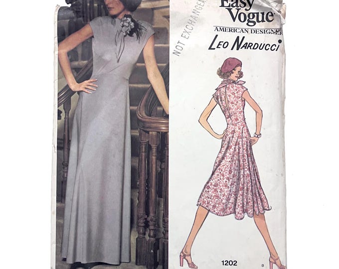 1970s Vogue 1202, American Designer Leo Narducci, Evening Dress and ...