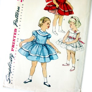 1950s Child's One-piece Dress With Petticoat Simplicity - Etsy