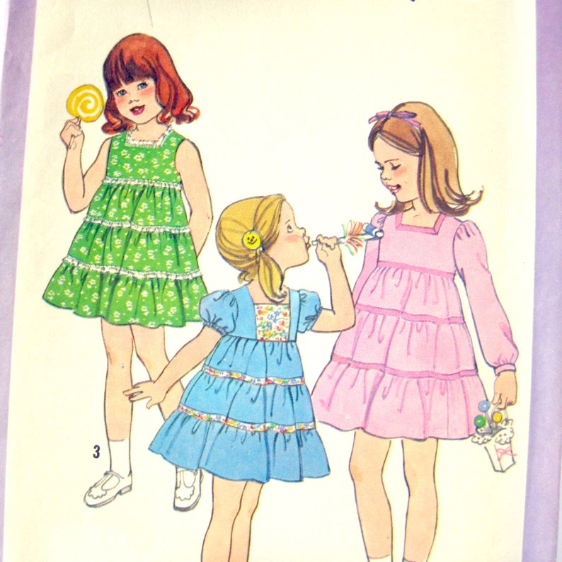 Girl's Vintage Dress Pattern Simplicity 8429 1970s | Etsy