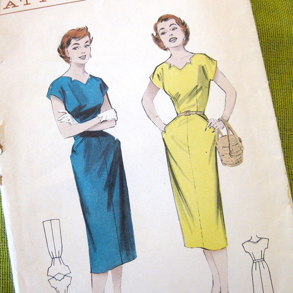 1950s Wiggle Dress Sewing Pattern: Vintage Butterick 6943, Bust 30 - Etsy
