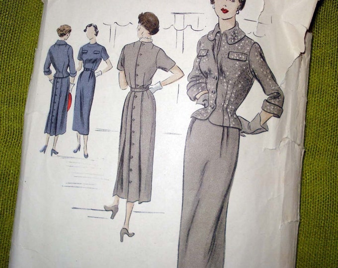 1940s Vintage Vogue Pattern S 4008 Dress and Jacket - Etsy
