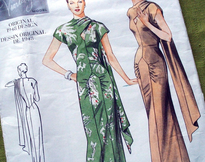 1948 Retro Sewing Pattern - Evening Dress - Vogue 2494 - UNCUT - Etsy