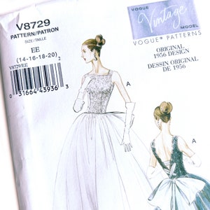VOGUE Wedding Gown Pattern With Lace Bodice and Bow Train, Vogue 8729 ...