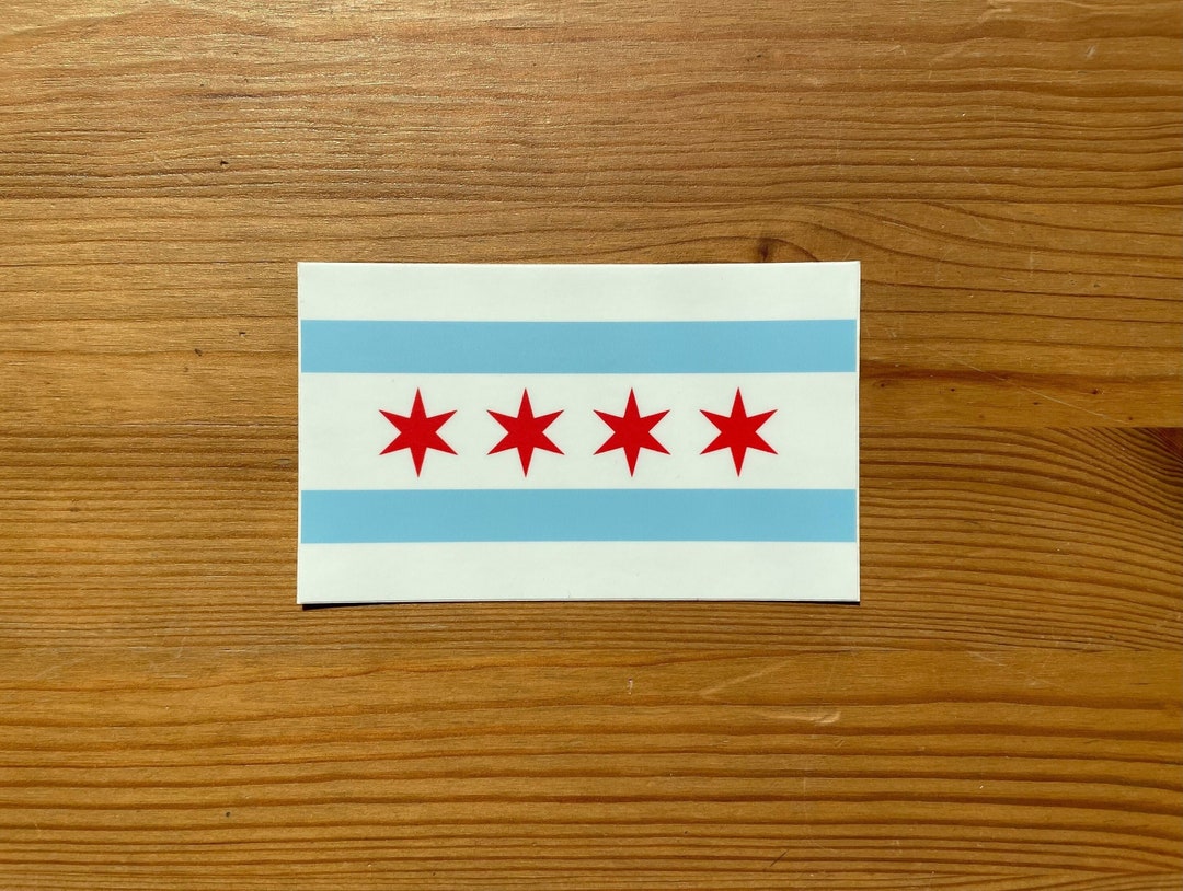 Chicago City Flag Sticker Vinyl Decal Downtown Symbol Midwest City ...