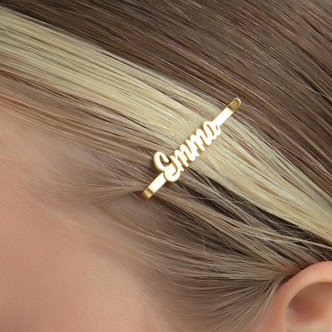 Personalized Gold Name Hair Clips, Custom Hair Pins for Women, Elegant ...