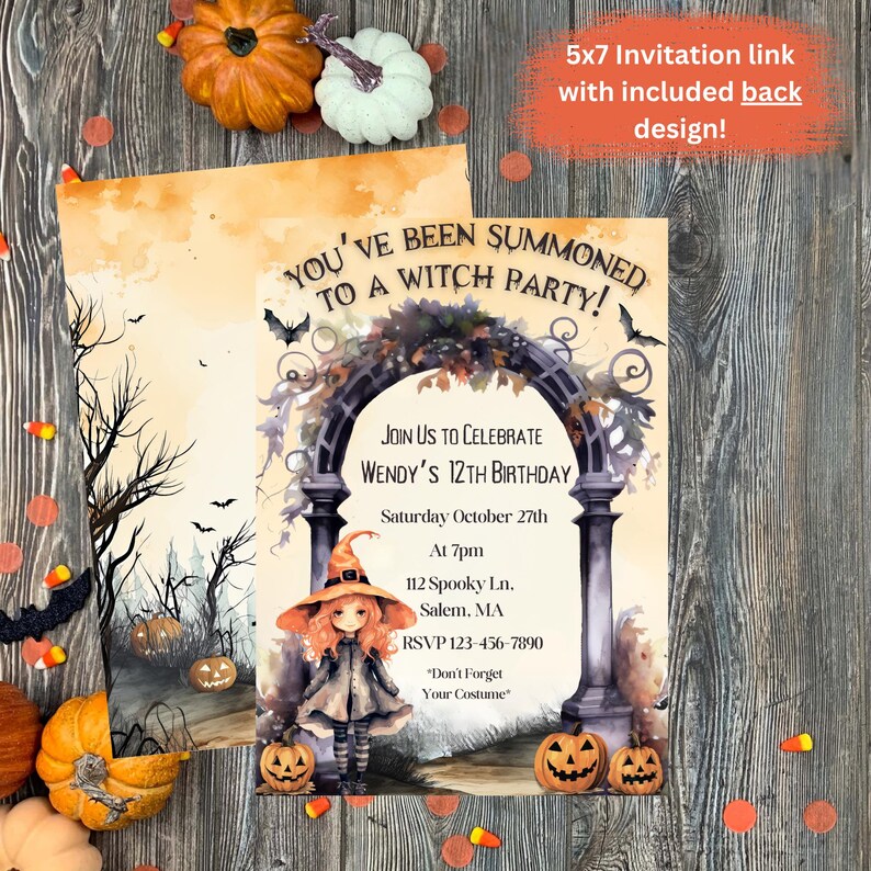 EDITABLE You've Been Summoned to A Witch Party, Birthday Party ...