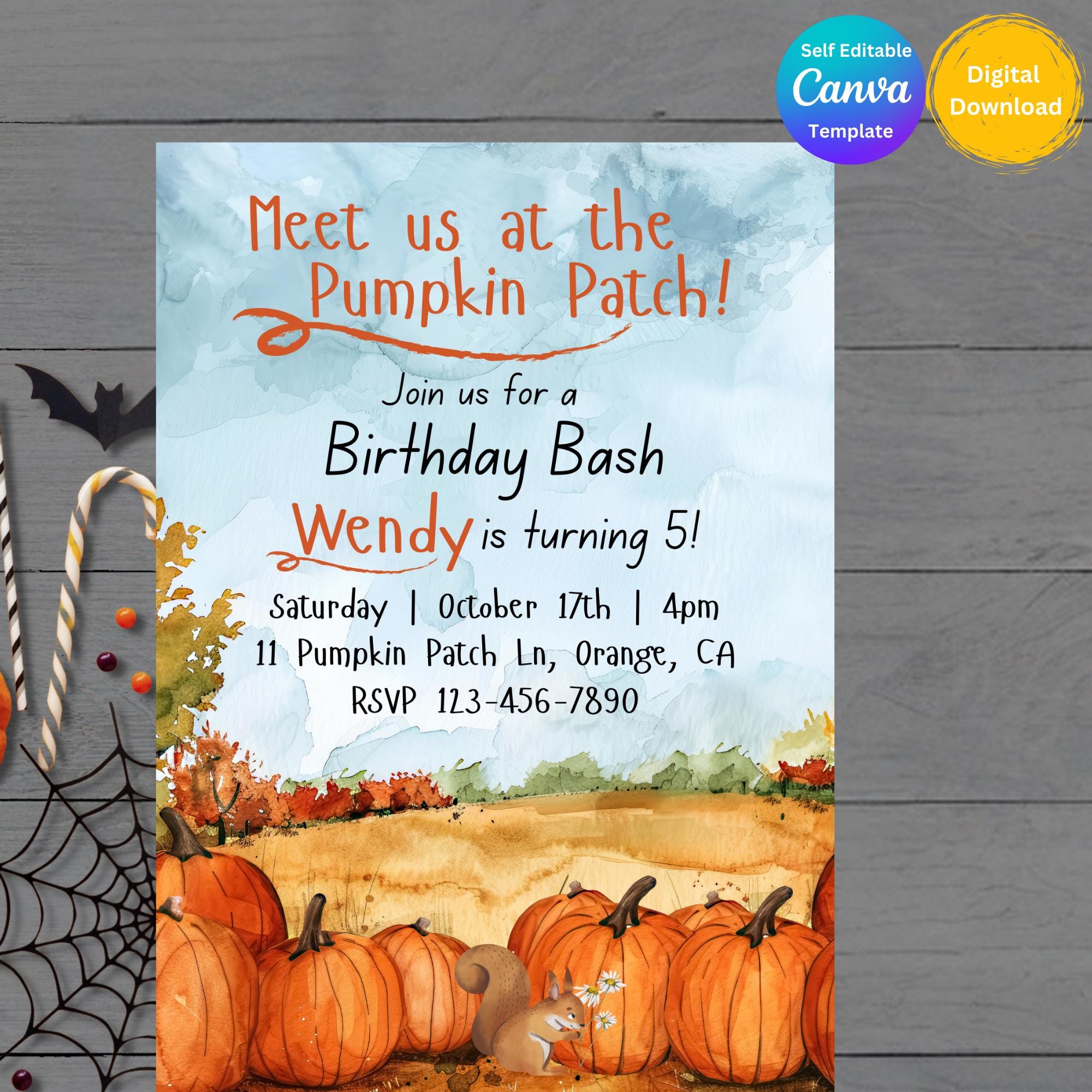 EDITABLE Meet Us at the Pumpkin Patch Invitation, Pumpkin Patch Event ...