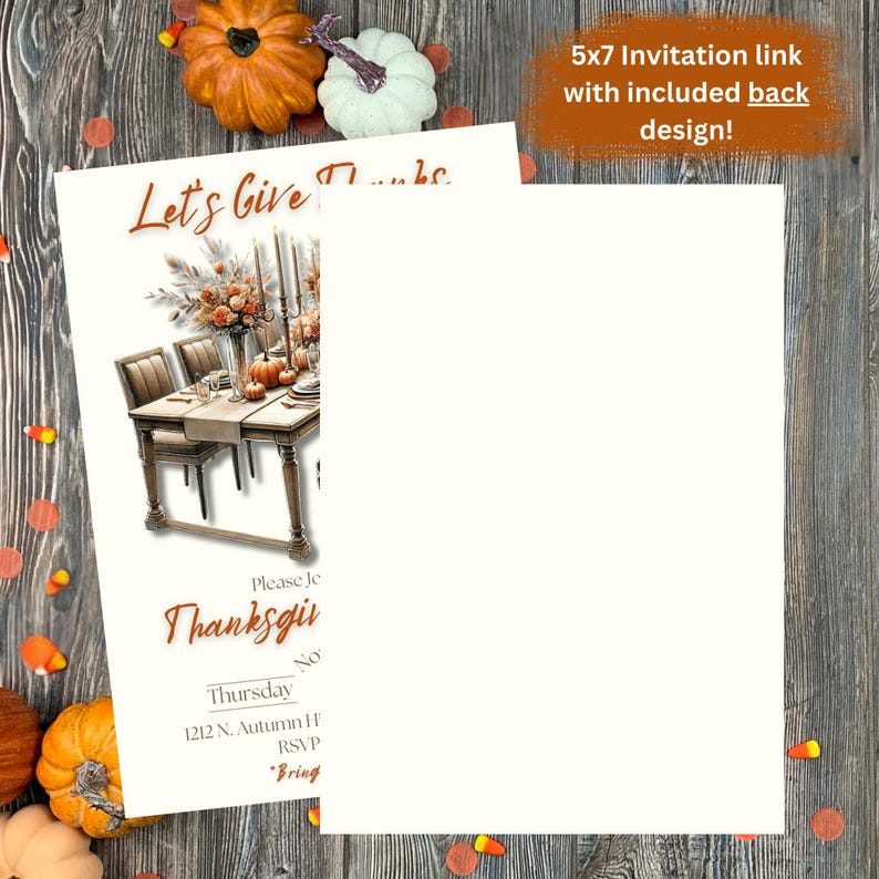 EDITABLE, Thanksgiving Dinner Invitation, Thanksgiving Party Invite ...