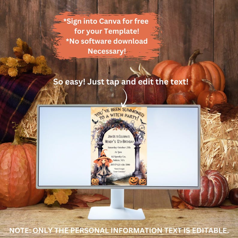 EDITABLE You've Been Summoned to A Witch Party, Birthday Party ...