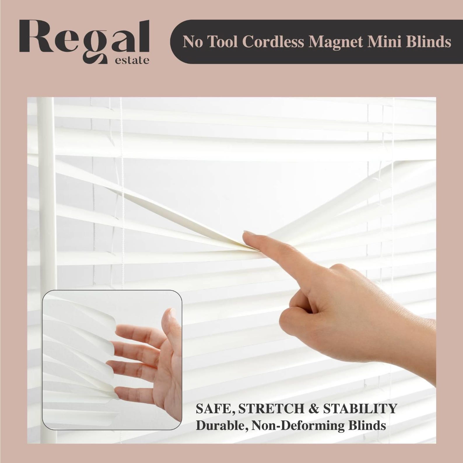 REGAL ESTATE, 1 Magnetic Mini Blinds for Metal Steel Doors, White ...