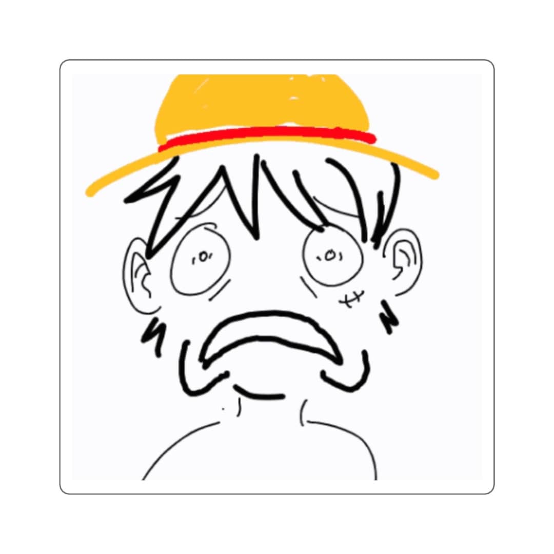 Luffy Shocked One Piece Sticker, Anime Sticker One Piece, Funny Sticker ...