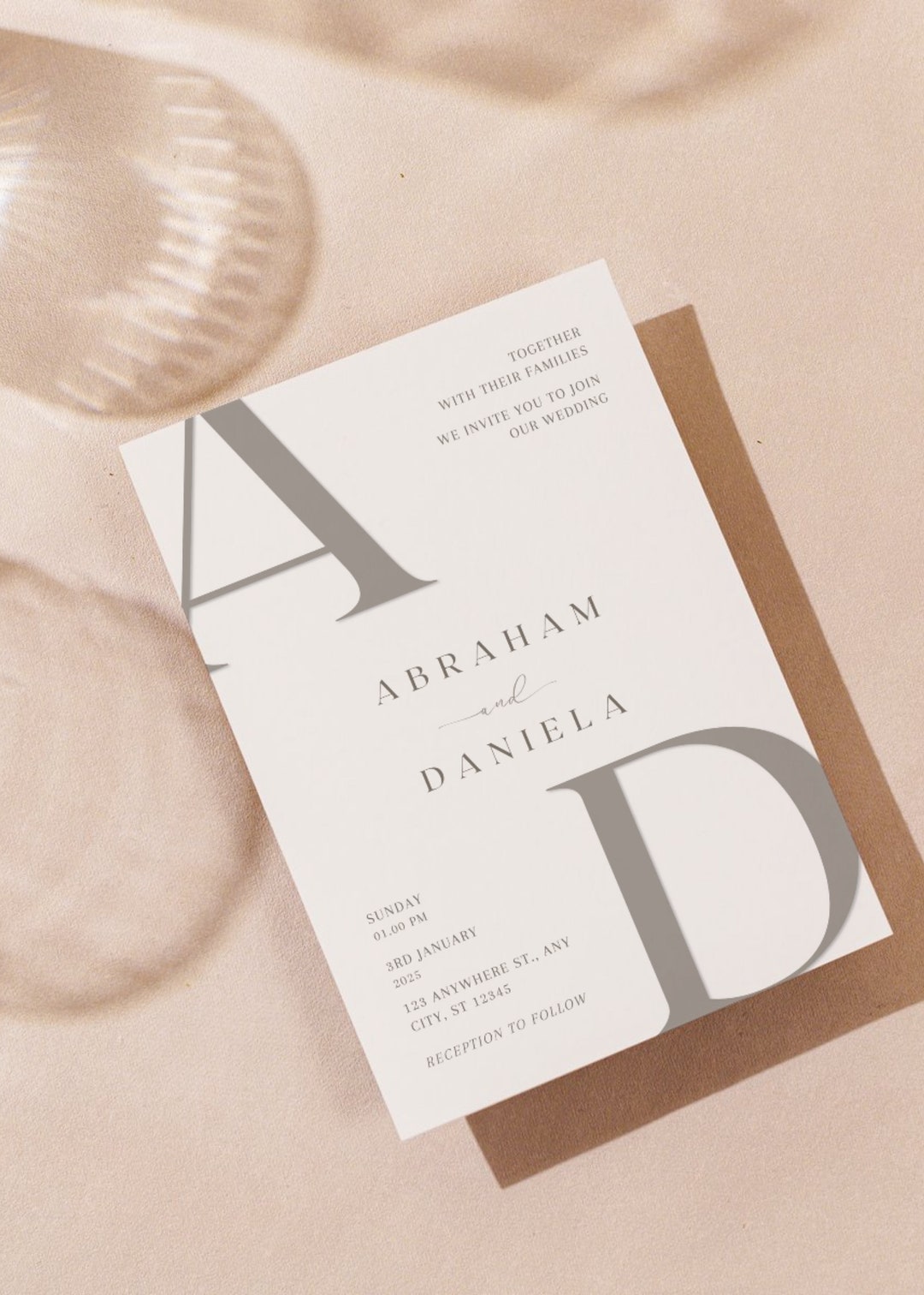 Simple Wedding Invitation - Etsy