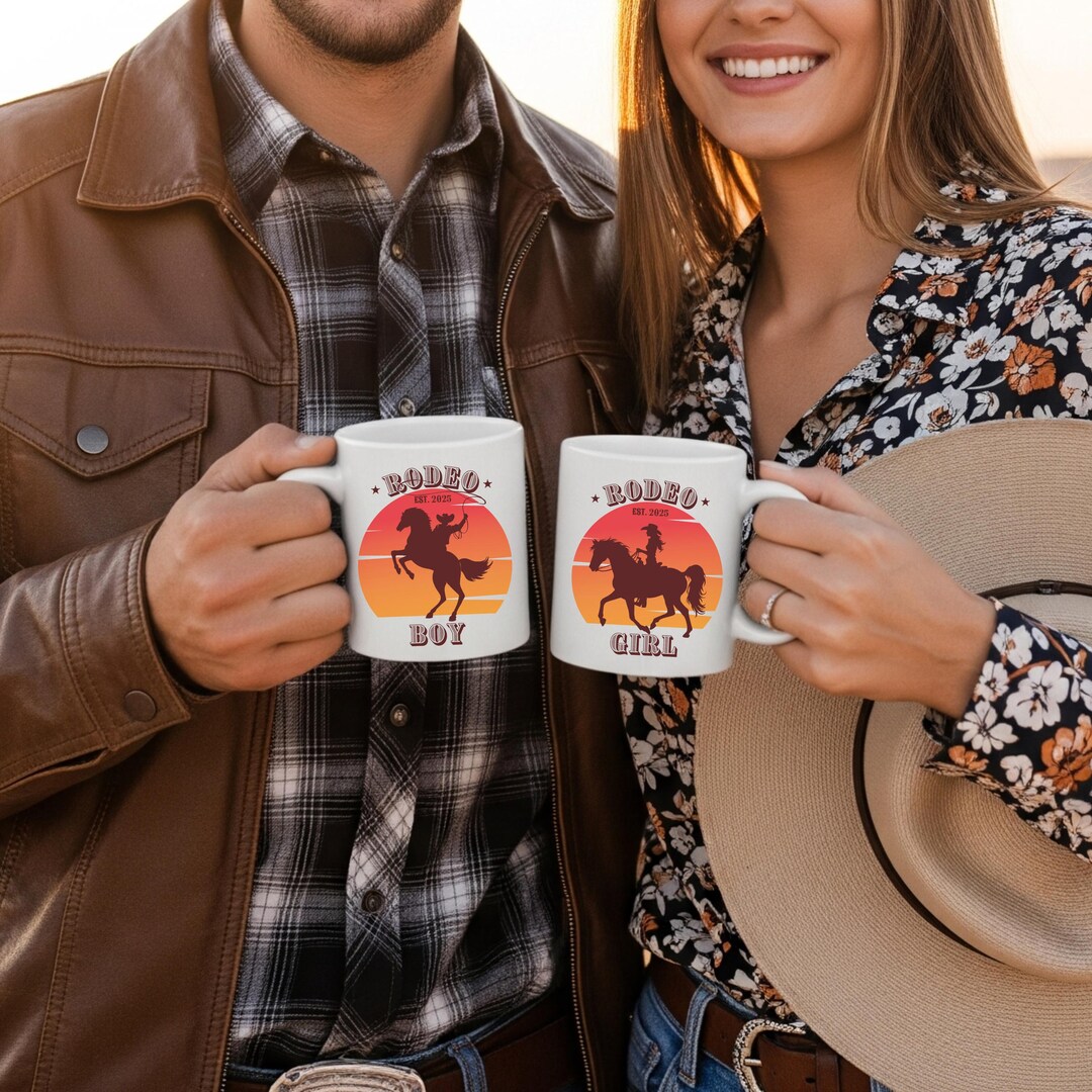 Custom Cowgirl Cowboy Mugs, Matching Coffee Mugs, Custom-couple-mug ...