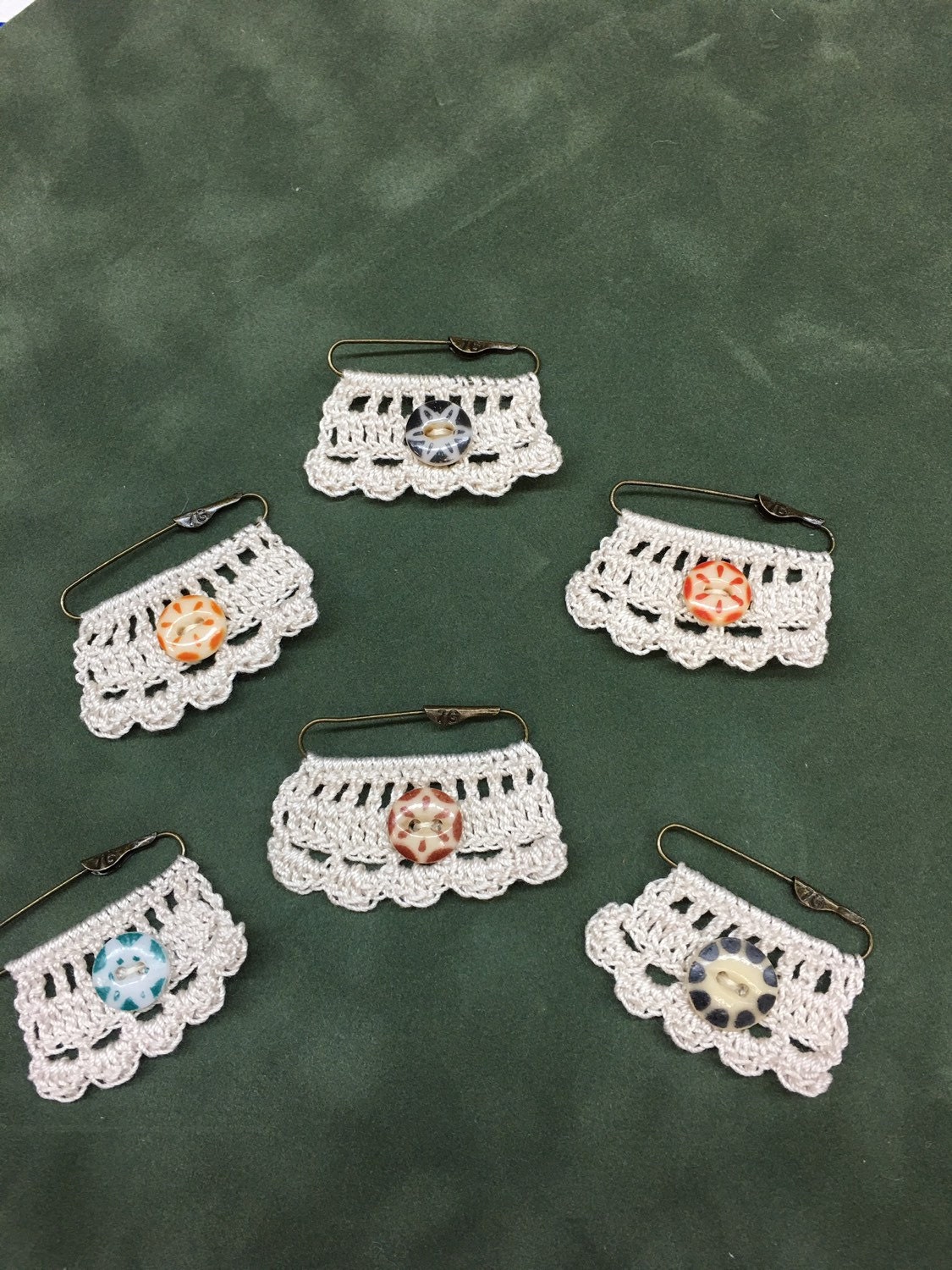 Hand Crochet Button Pin Crochet Pin Button Collector - Etsy